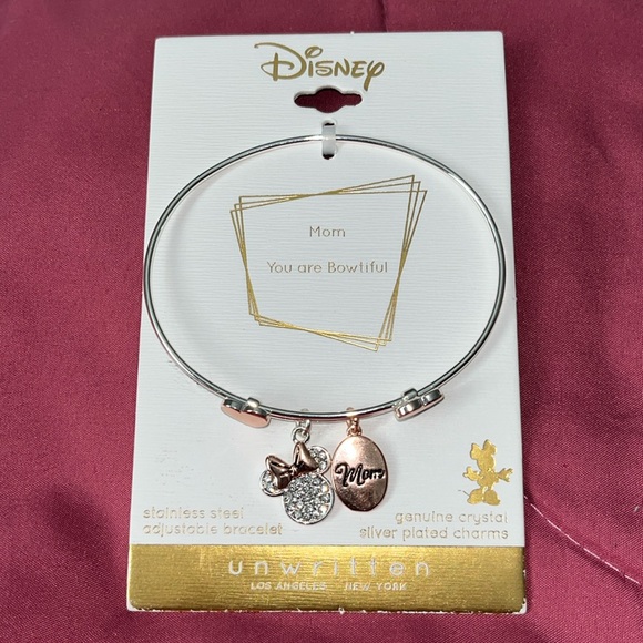 Disney | Jewelry | Disney Rose Gold Twotone Minnie Mouse Clear Crystal ...